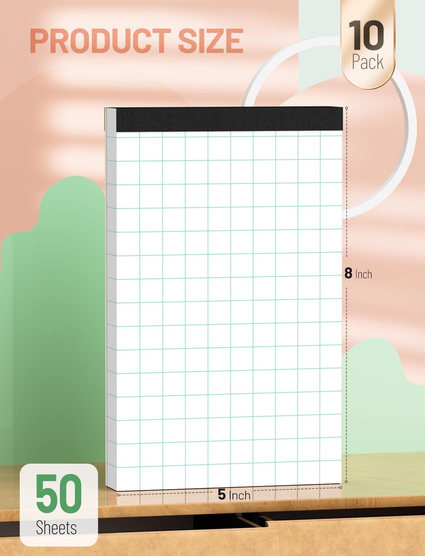 Snapklik.com : Graph Paper Pad 5x8 Graph Paper Notebook 10 Pack Grid ...