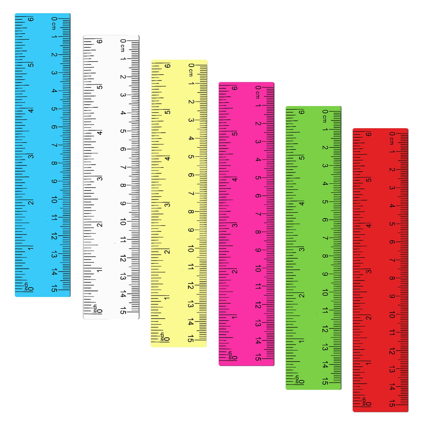 Amazon.com: Mabor 6 Pcs Clear Ruler 6 inch Ruler Plastic, Small Ruler for Journaling Colorful ...