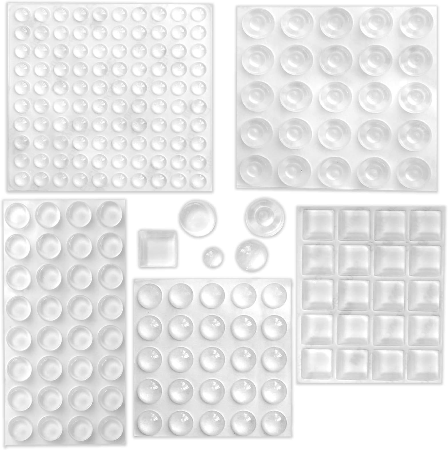 7 Sizes Clear Soft Self-Adhesive Bumper Pads and Dots – 289 Pcs Strong ...