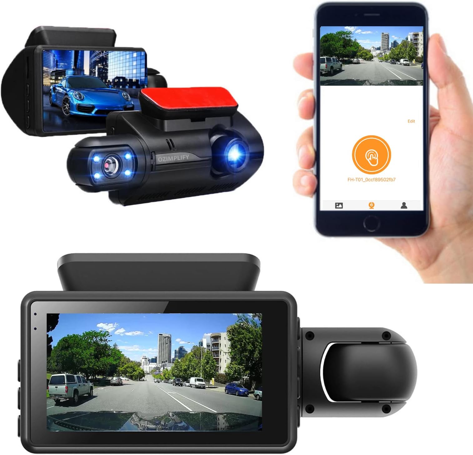 1080P Car WiFi DVR Dual Lens Dash Cam Front and G-Sensor Video Recorder ...