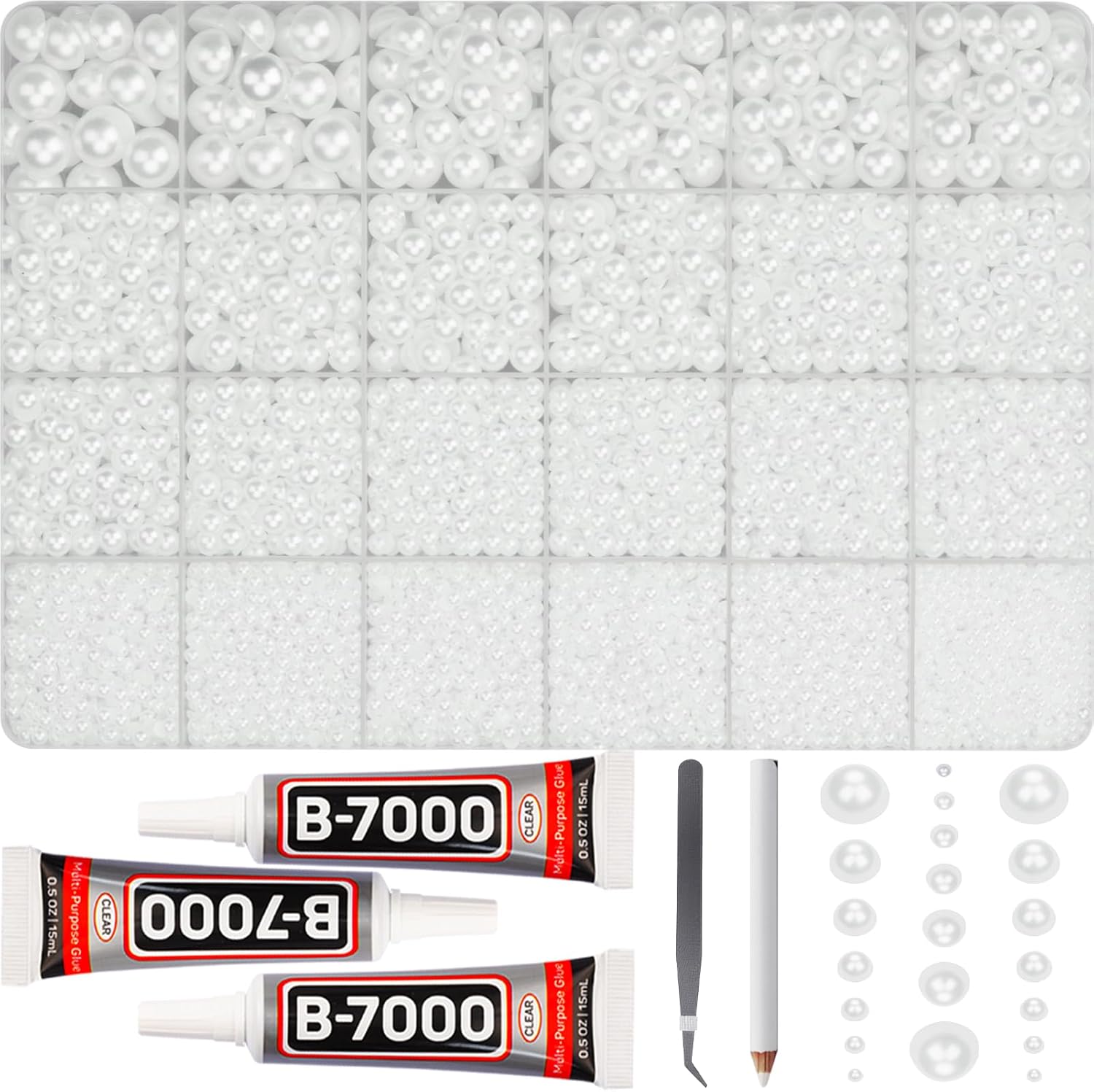 Amazon.com: 16500Pcs Half Pearls Beads for Crafting, Flat Back White ...