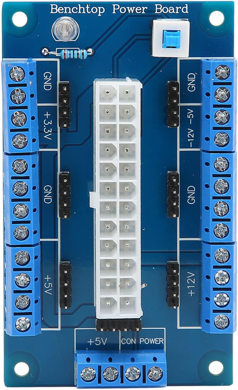 DC Power Supply Breakout Board, 24 20 Pin ATX DC Power Supply Breakout ...