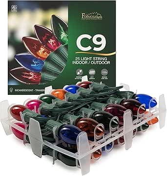 Amazon.com: Formosa Lights C9 25ft Indoor/Outdoor Transparent ...