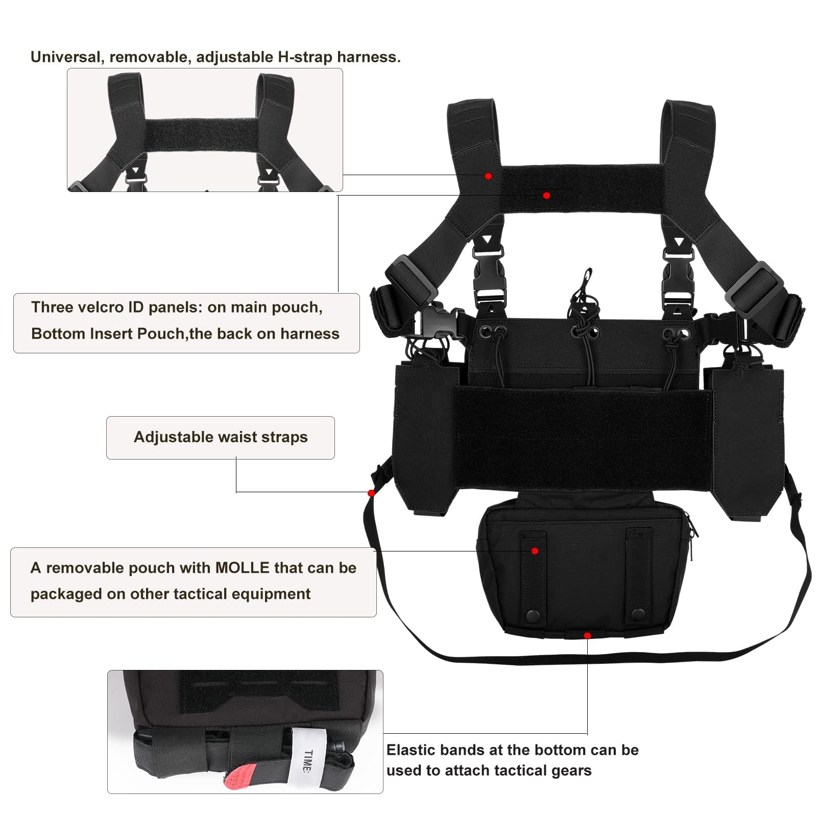 Snapklik.com : BOMTURN Chest Rig Tactical Airsoft Chest Rig 1000D Molle ...