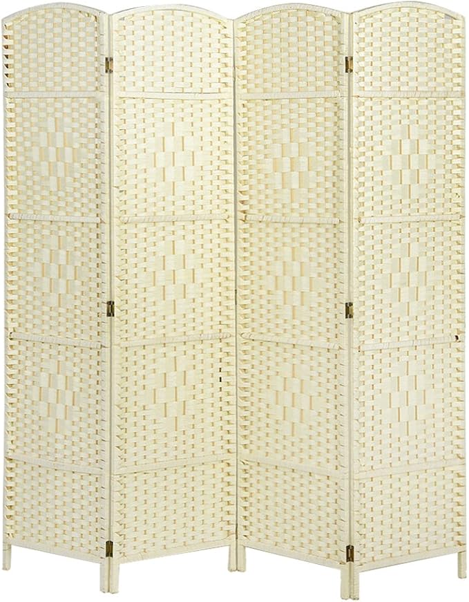 Panana Folding Splitter Screen Hand Made Wicker Room Divider Protective ...