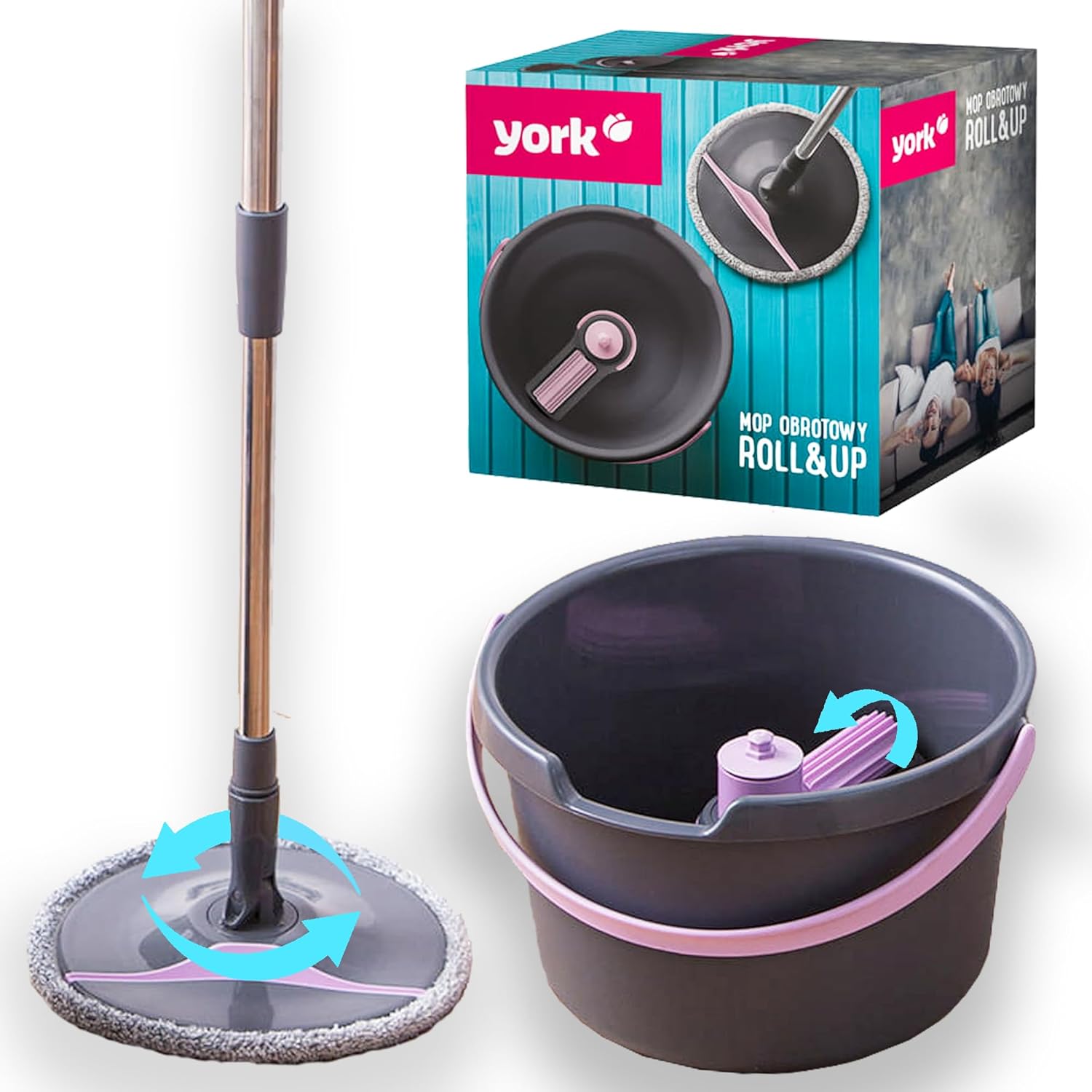 Amazon.com: York Roll&Up Mop with Bucket, Telescopic Handle, Innovative ...