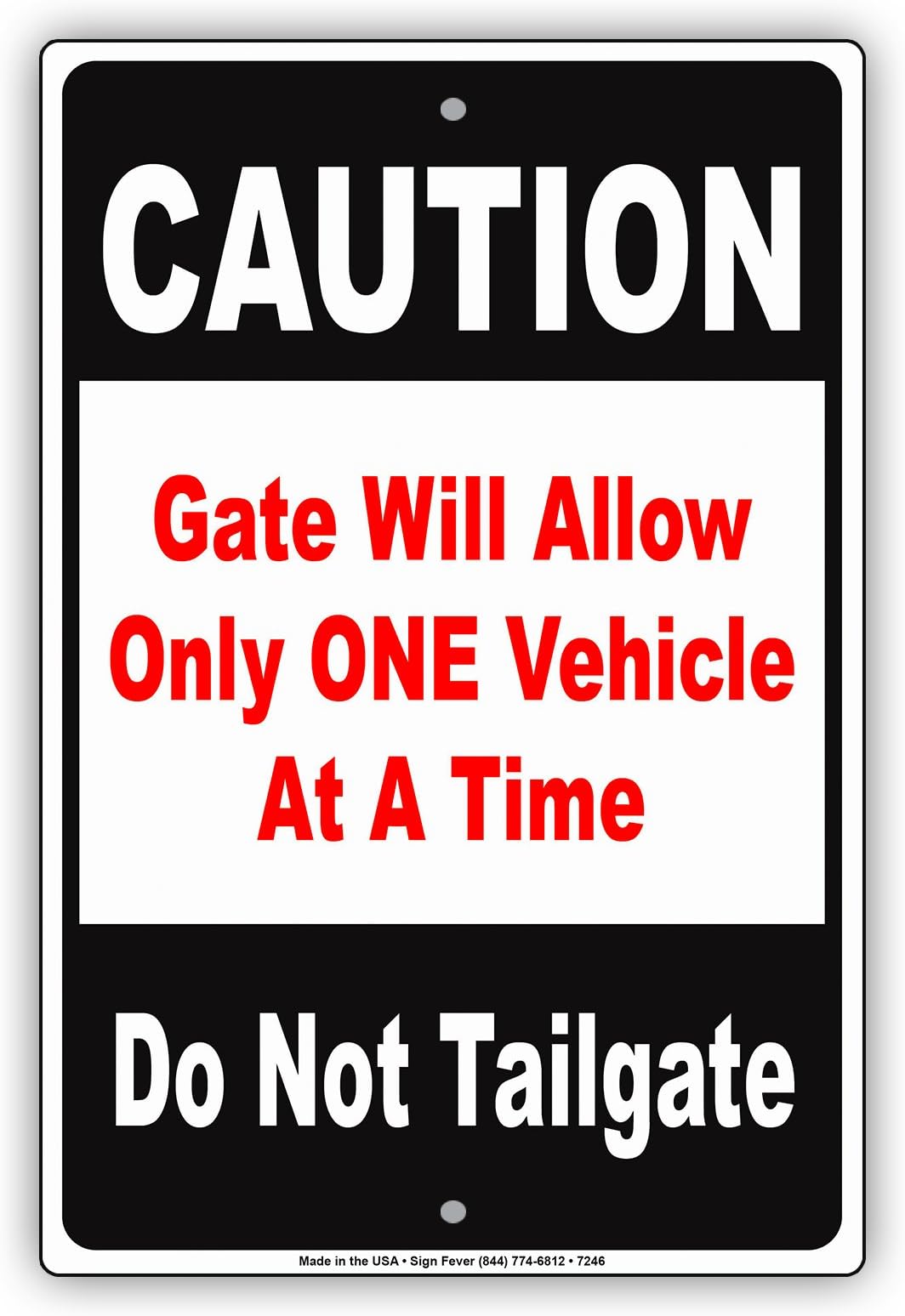 Amazon.com: Caution Gate Allow Only One Vehicle At A Time Do Not ...