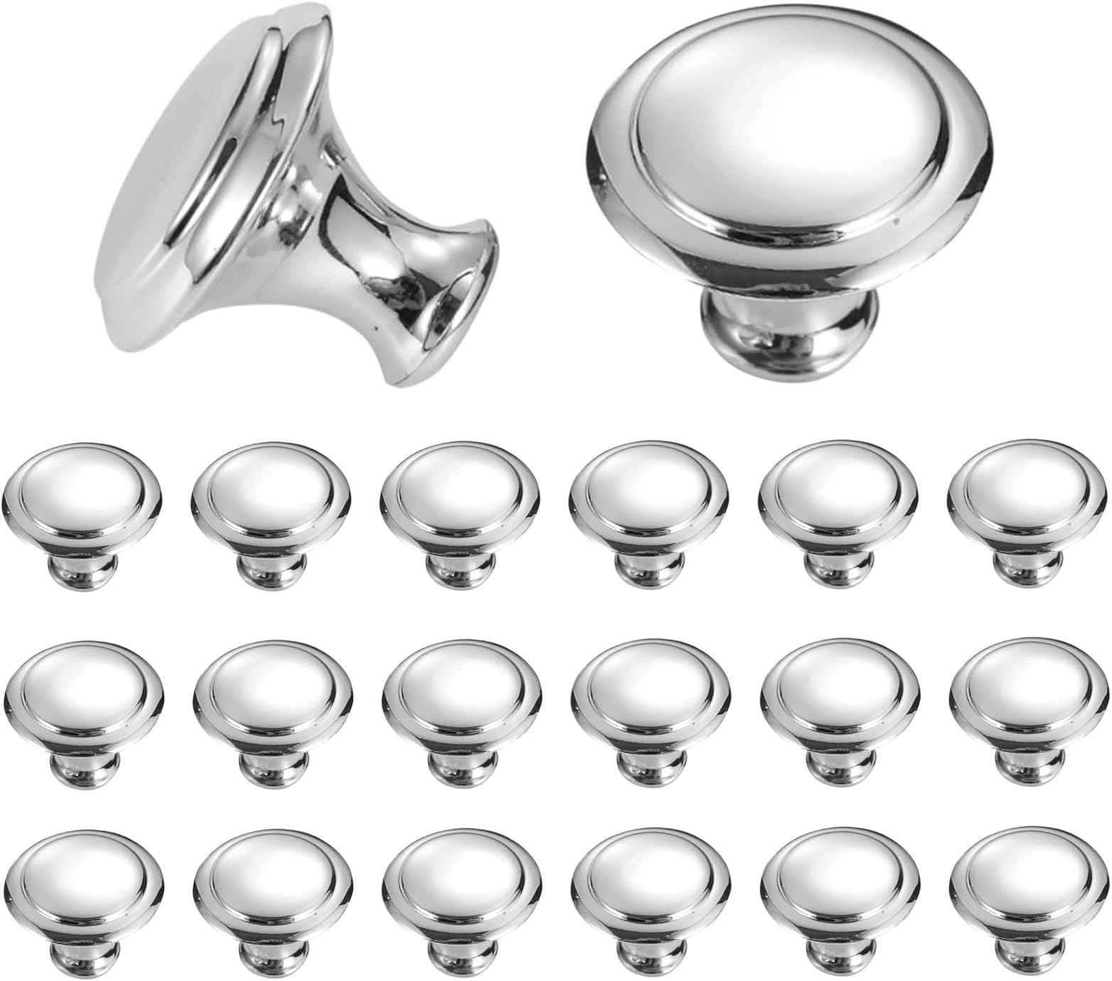 IFAMIO 30 Pack Kitchen Cabinet Knobs Round Cupboard Handles Stainless ...