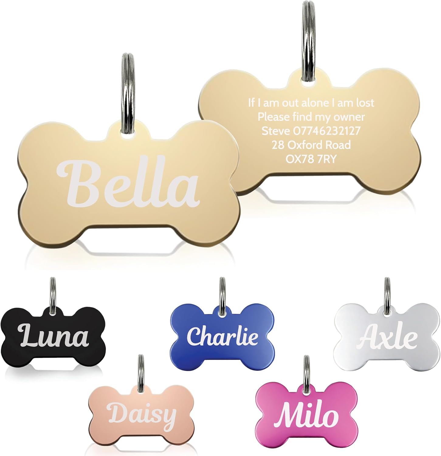 Personalised Dog Tags for Pets Engraved UK Cat Dog Name Identity Pet ...