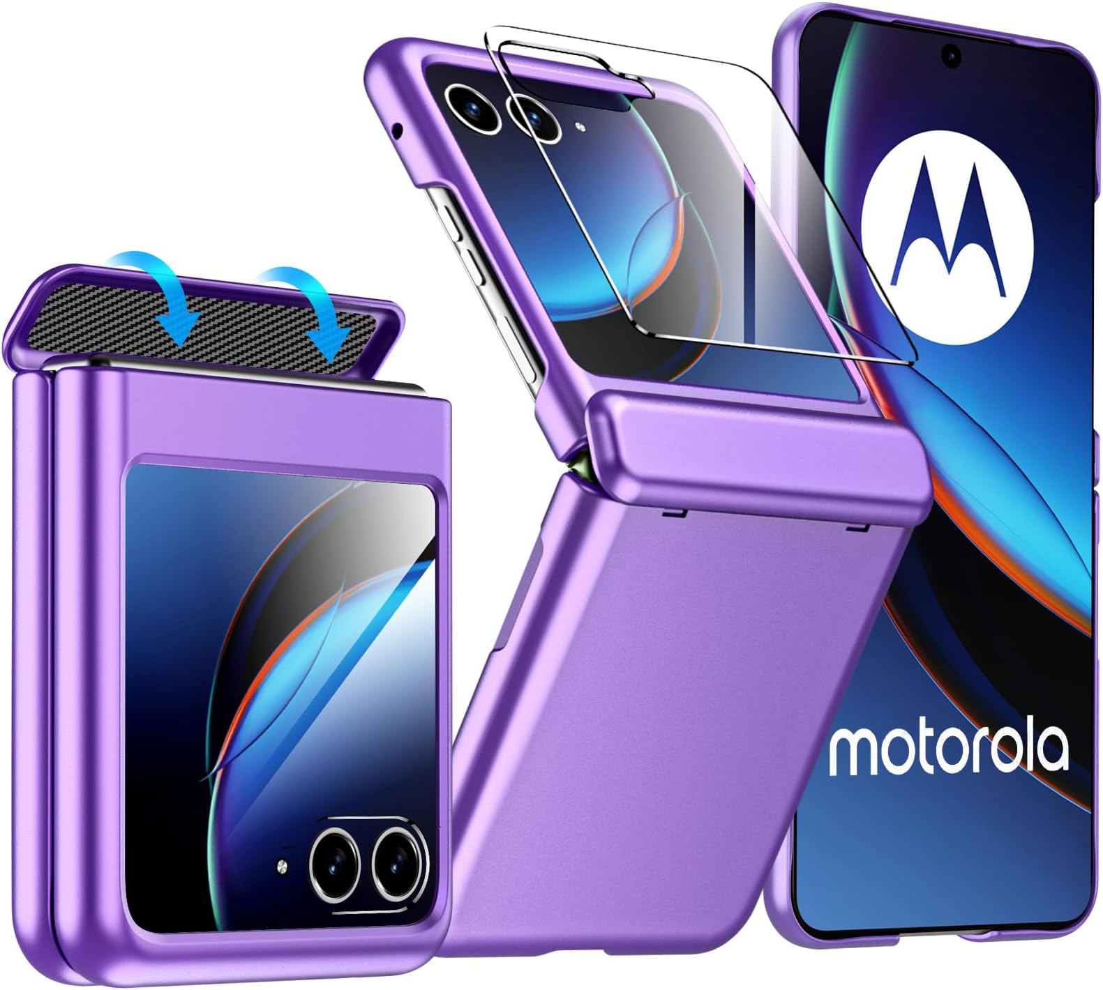 Amazon.com: Vizvera for Motorola Razr+ (Plus) 2024 Case with Hinge ...