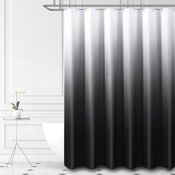 Amazon.com: Dynamene Stall Fabric Shower Curtain - 54x78 Inches Long Ombre Waffle Weave Heavy ...
