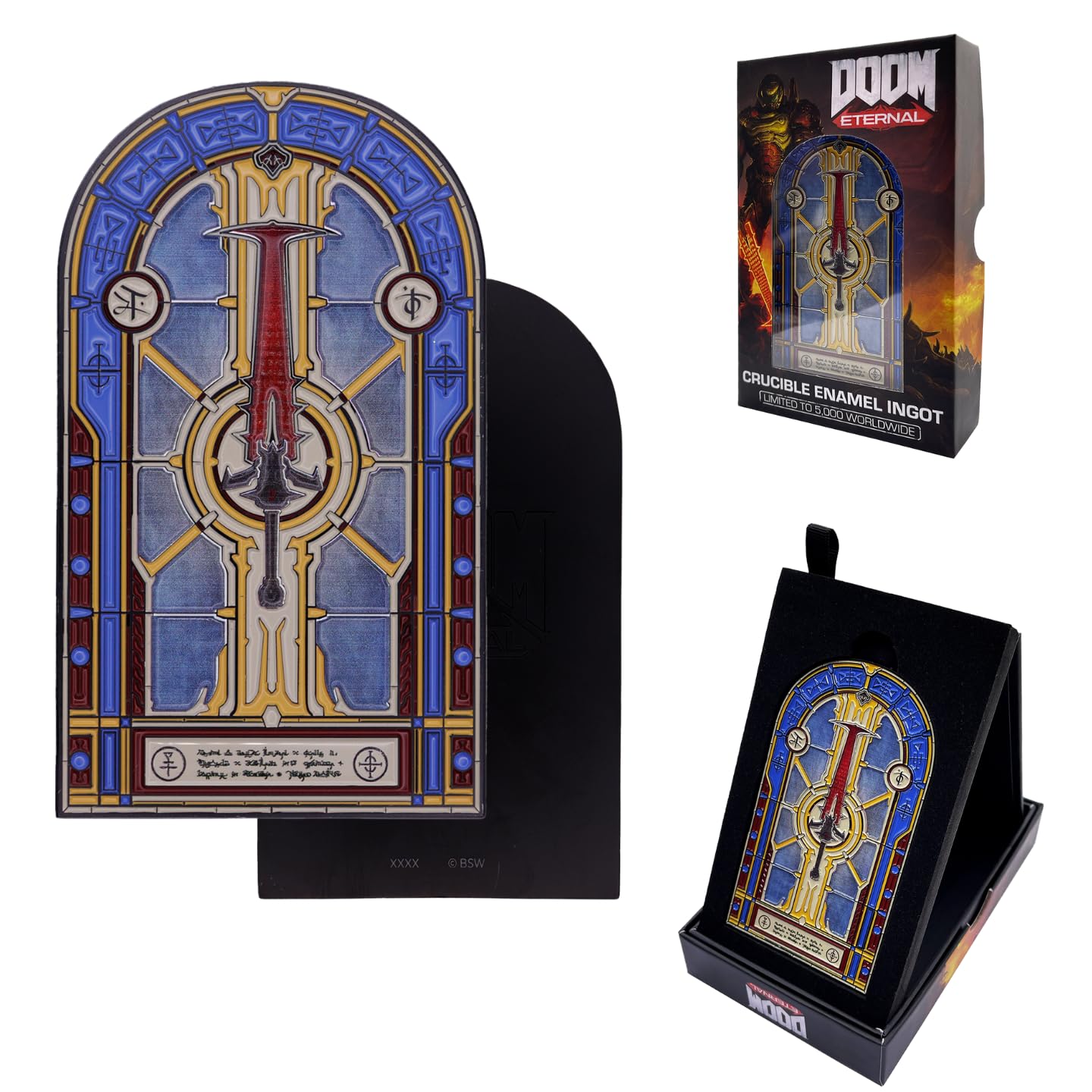 Amazon.com: DOOM Limited Edition Crucible Sword Stained Glass Window ...