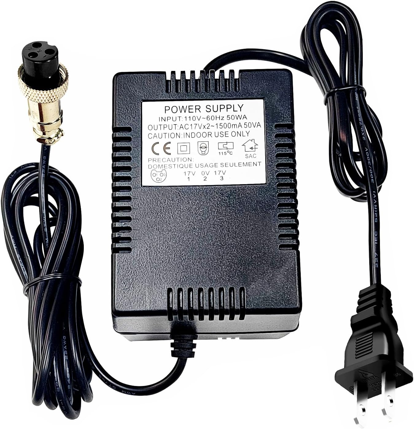 Amazon.com: AC17VX2 1500mA for Mixing Console Mixer Power Supply AC ...