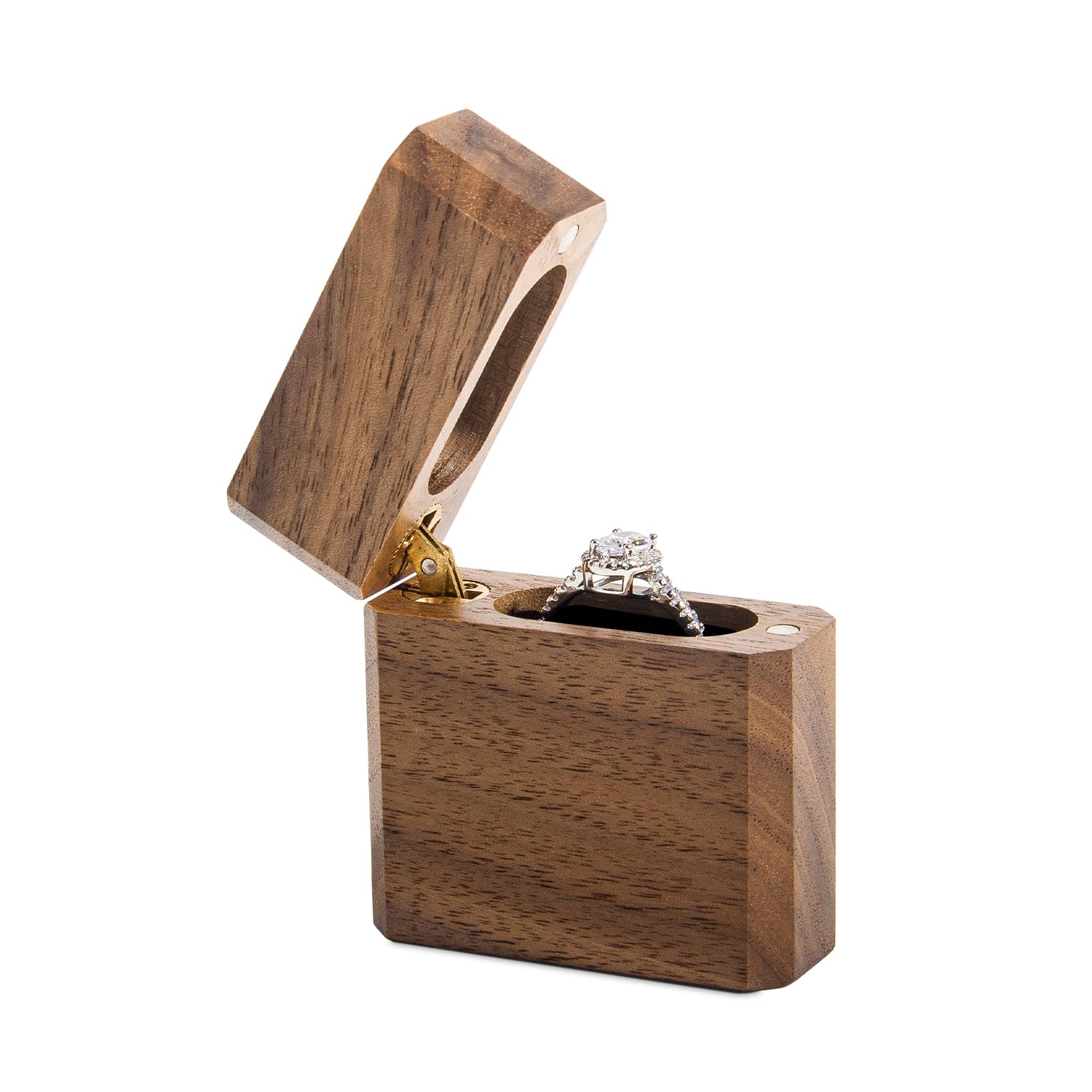Amazon.com: Wislist Slim Ring Box for Proposal - Wood Engagement Ring ...