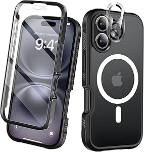 Amazon.com: BANLEA Compatible with iPhone 16 Plus Case, Built-in Screen Protector, with Camera ...