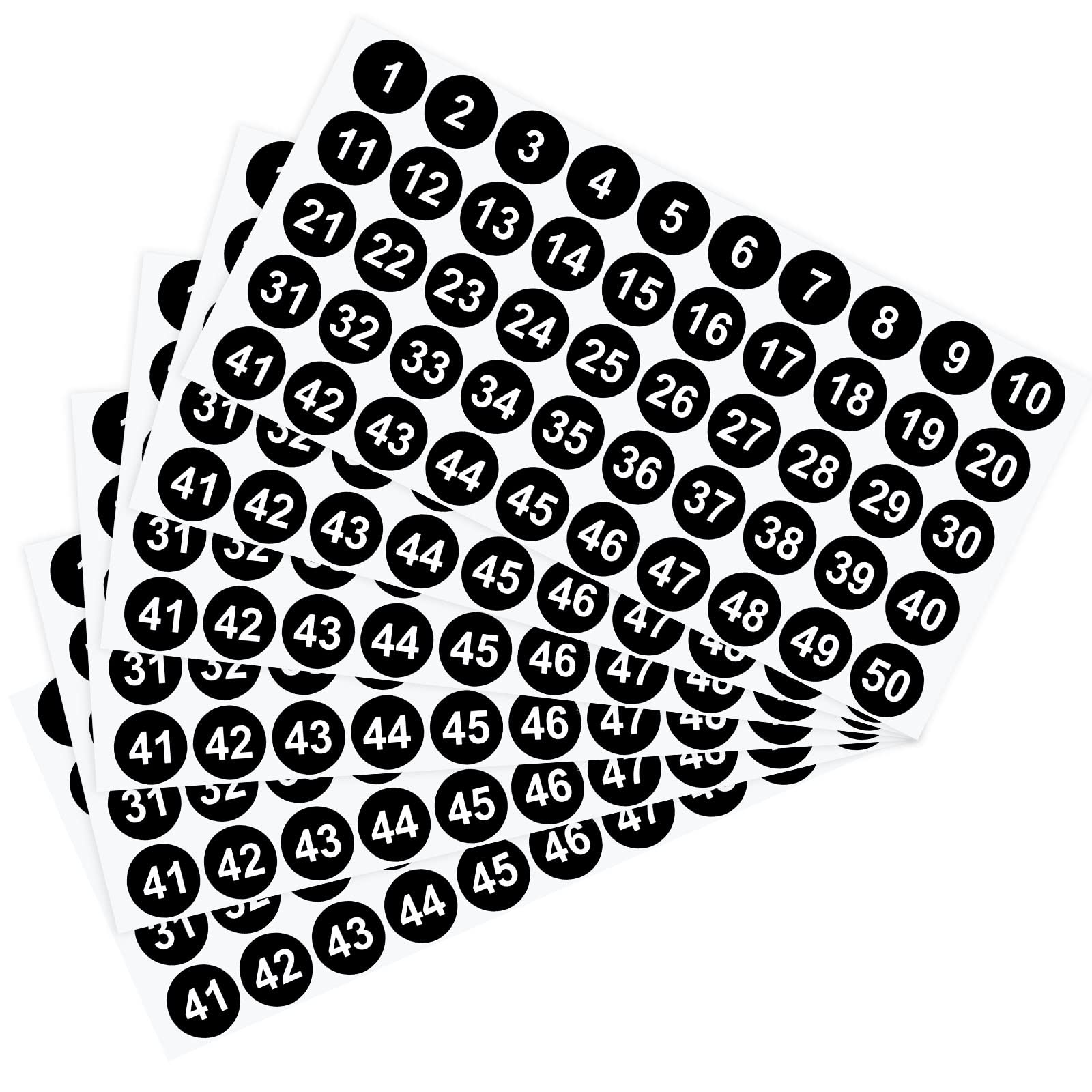 Snapklik.com : NEWEST 12 Sheets Waterproof Number Stickers, 1-50 Vinyl ...