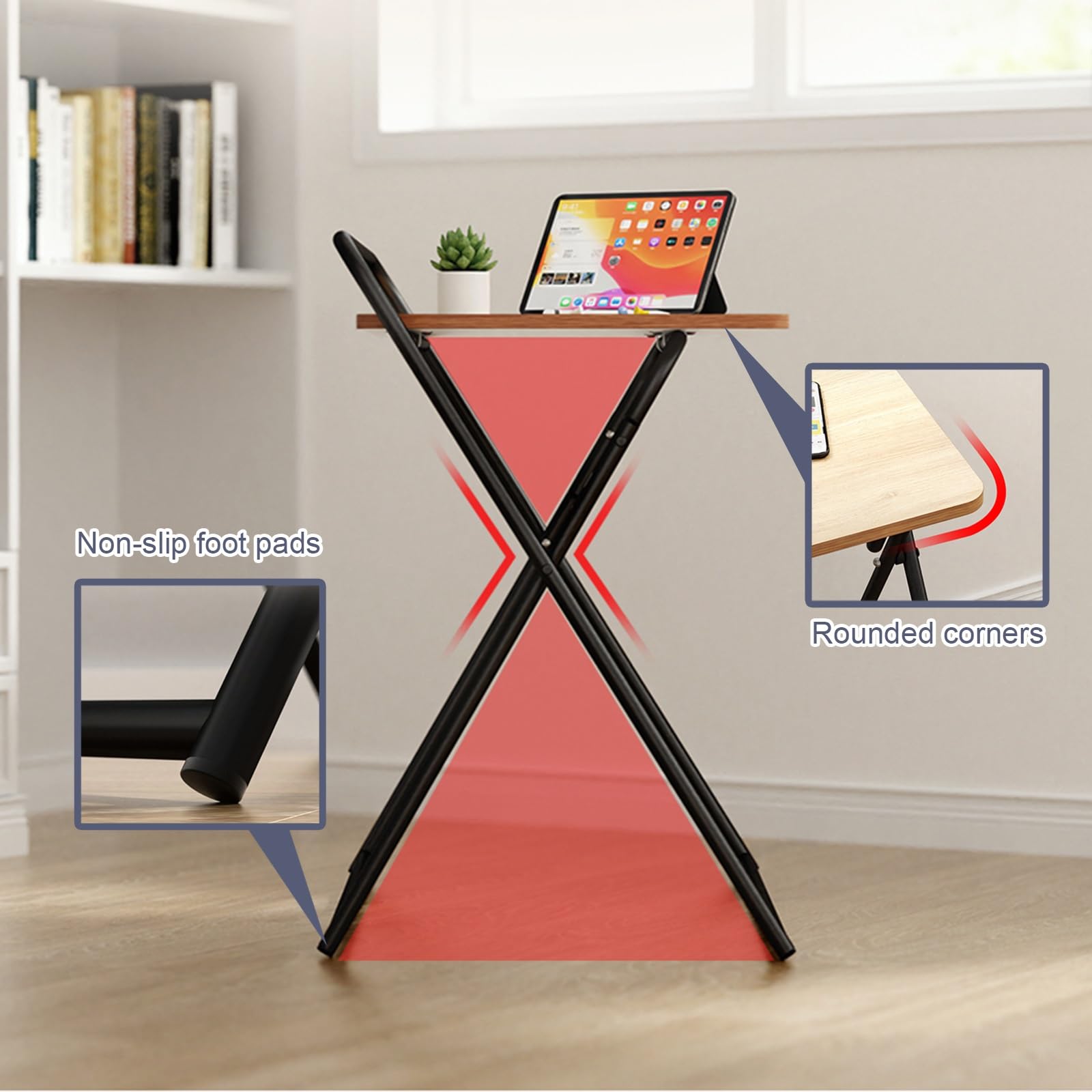 Folding Portable Computer Desks Wohenster Foldable Desk With Wheels