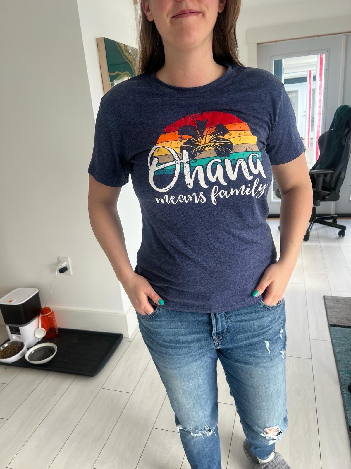 DUTUT Hawaiian Shirt Women Ohana Means Family Shirt Hawaii Beach ...