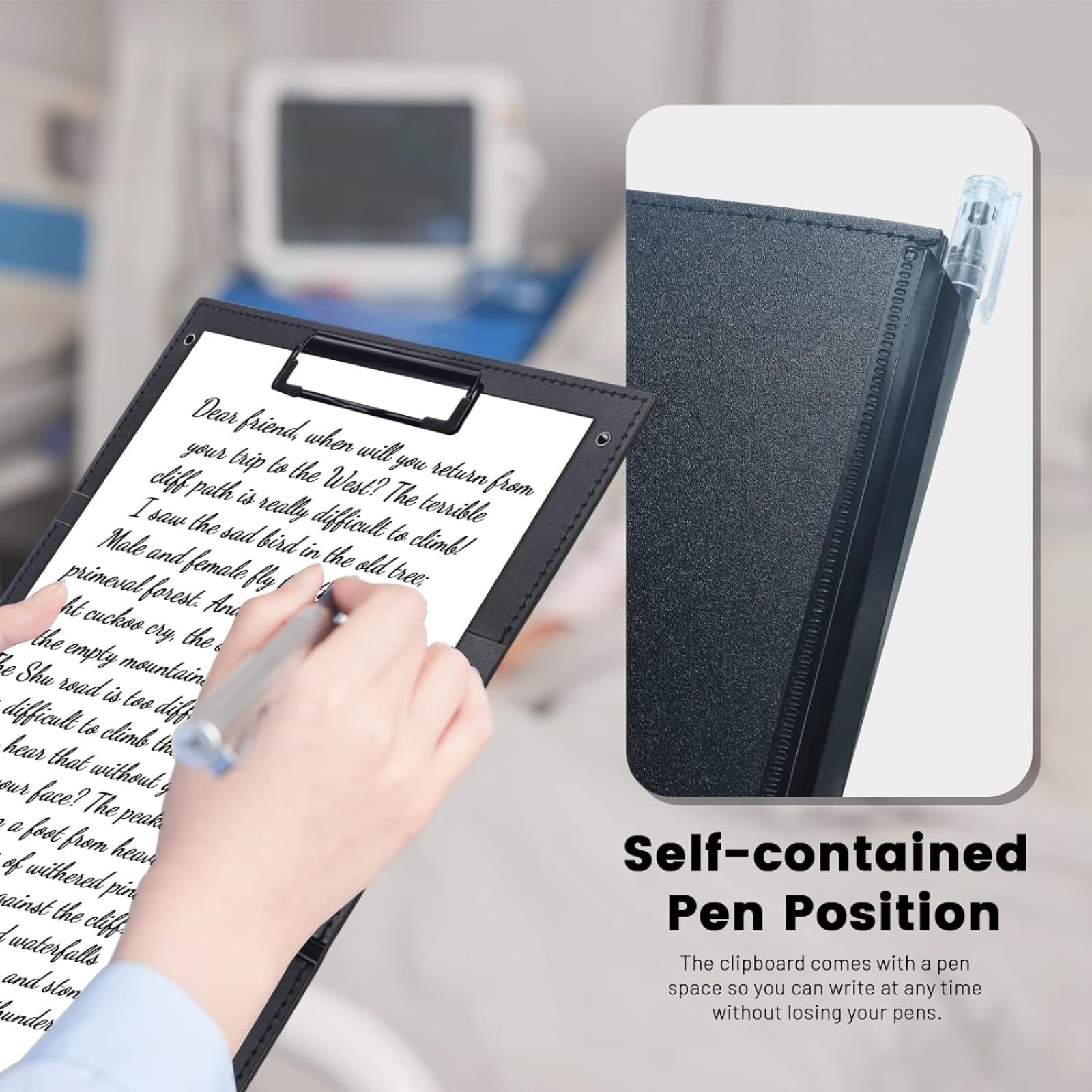 Snapklik.com : Foldable Nursing Clipboard 3 Layers Pocket Clipboard ...