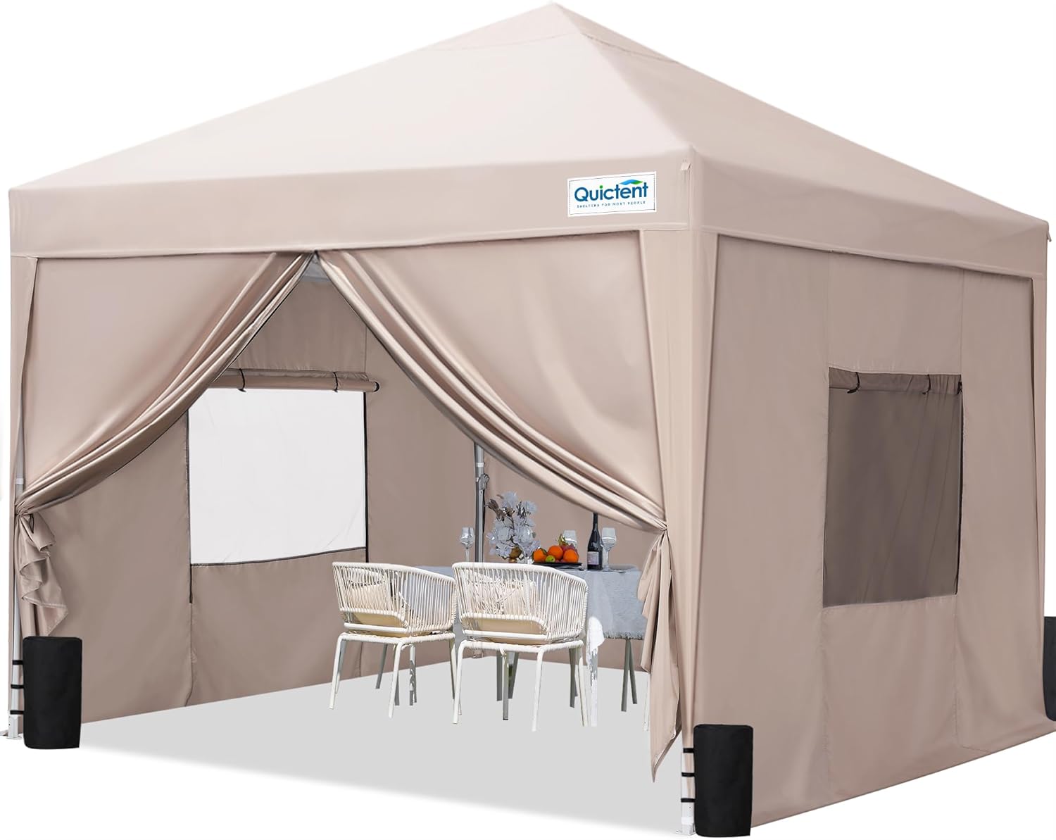 Quictent Gazebo 3 x 3 with 4 Side Panels, Folding Gazebo with ...