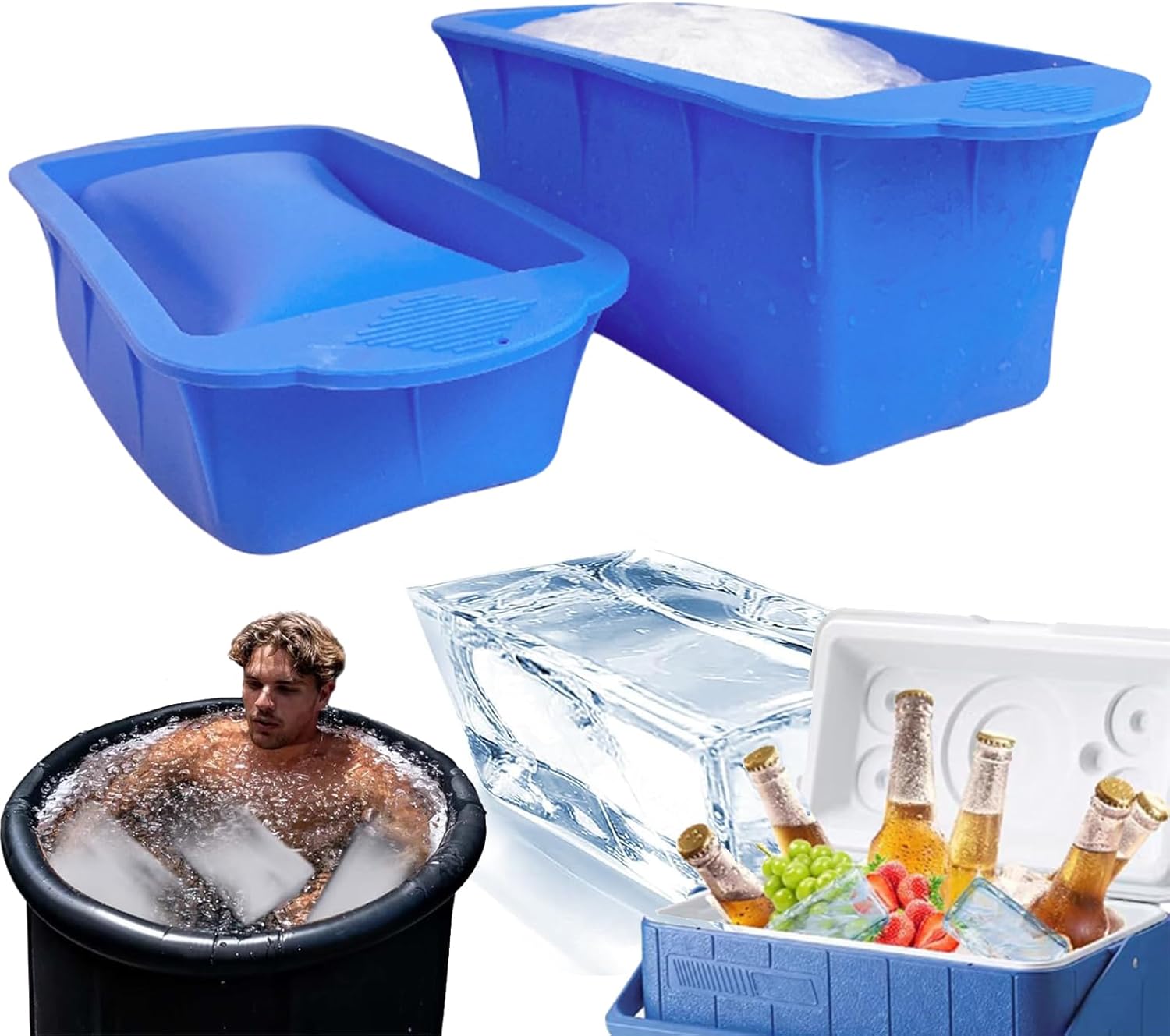 Amazon.com: 2-Packs Large Ice Block Mold - 8LB Collapsible Steel ring ...