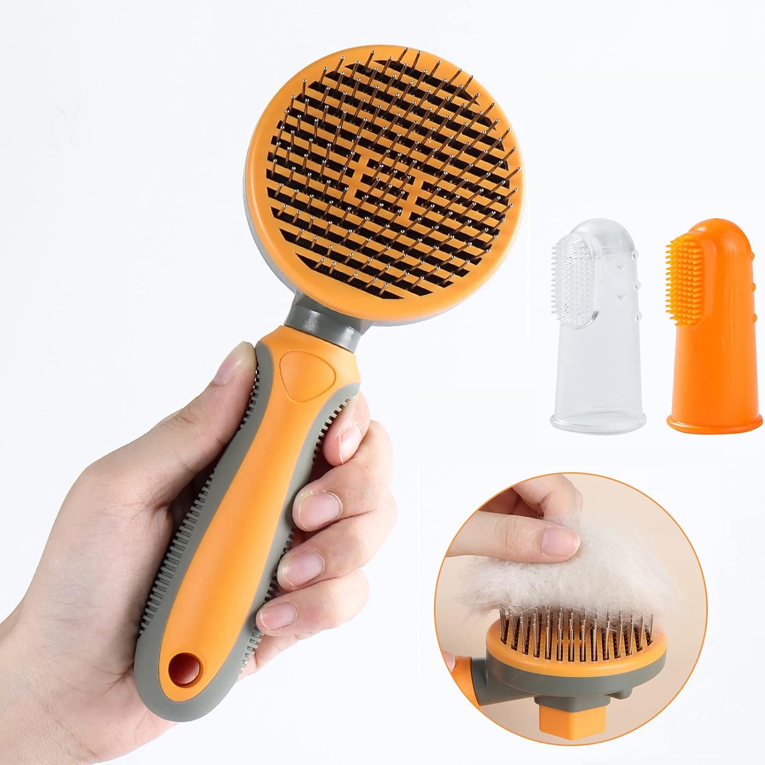 Balamno Self Cleaning Slicker Brush - Cat Dog Slicker Brush with Metal ...