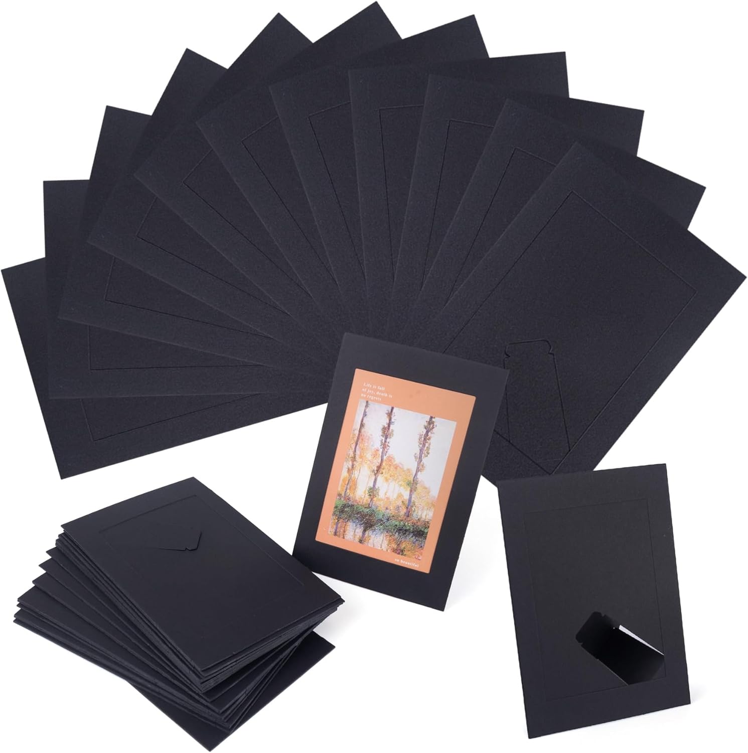 Amazon.com: Framendino, 50 Pack Black Paper Picture Frames Standing ...
