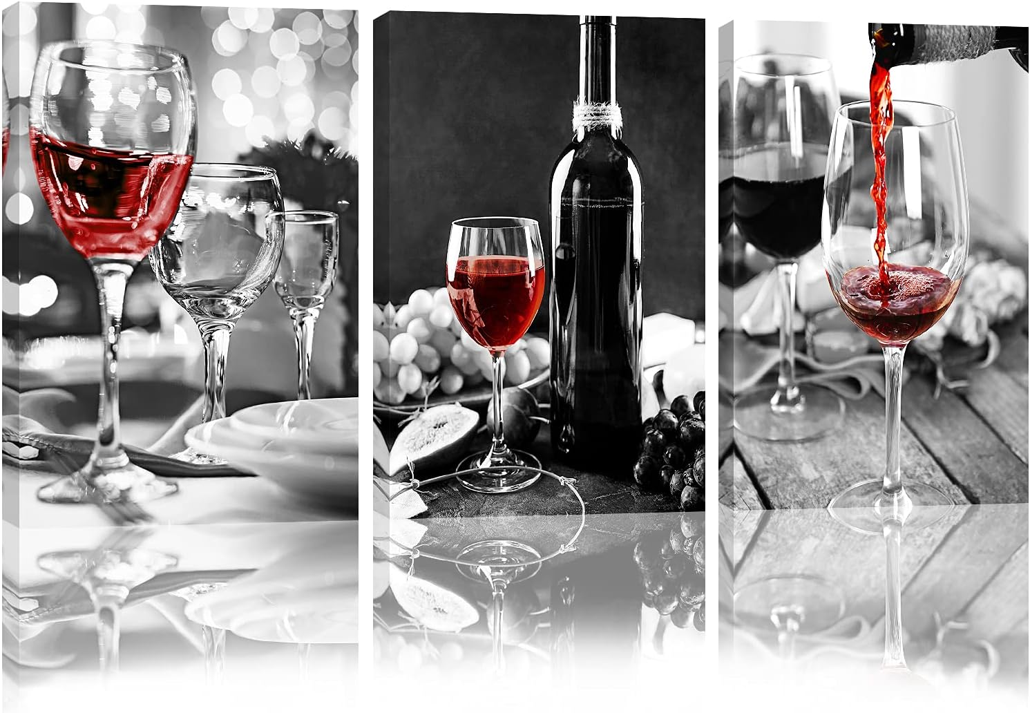 Amazon.com: Dining Room Decor Red Wine Wall Decor for Bedroom Kitchen ...