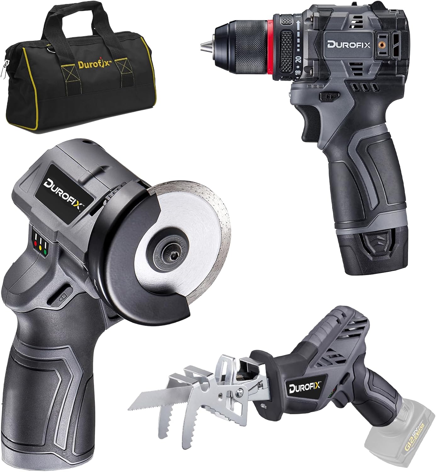 Durofix G12 Series RK12136-2-K2 12V Cordless 3/8" Hammer Drill Power ...