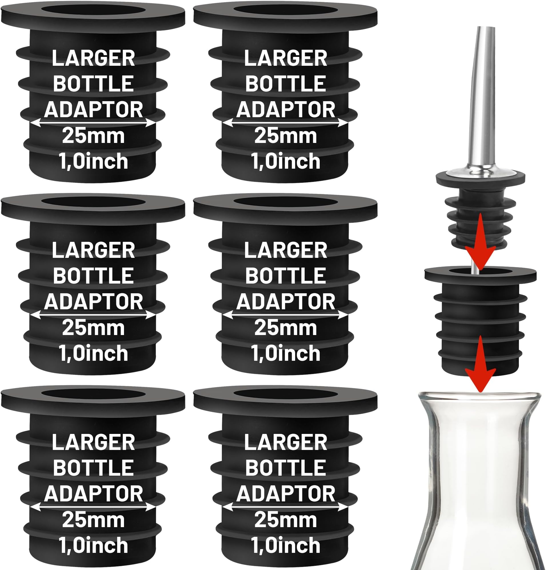 Amazon.com: Pafusen 6 Pack Liquor Bottle Pourers, Liquor Pour Spout for ...