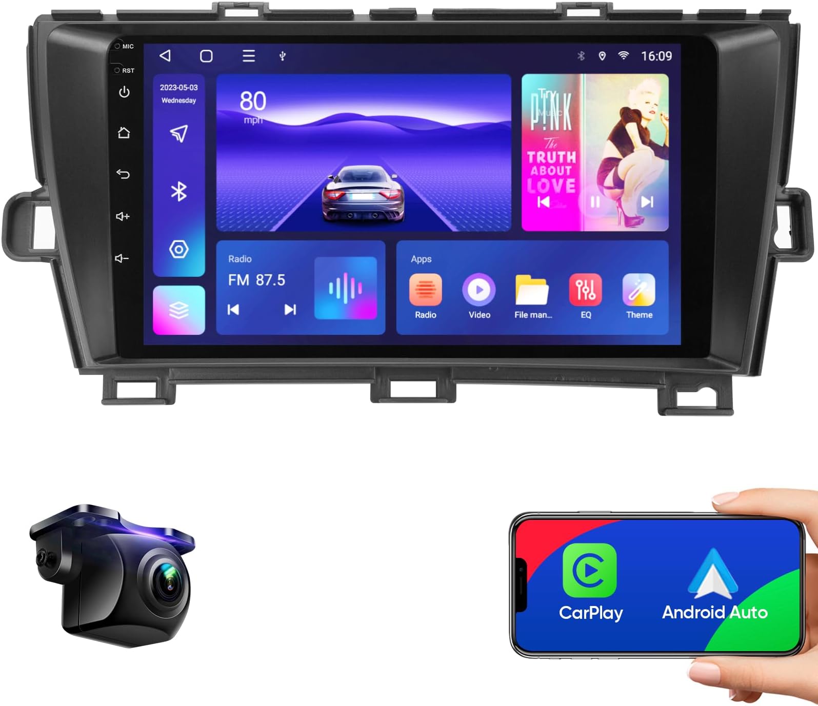 Amazon.com: 9-inch Car Stereo Upgrade Replacement - Car Radio for ...