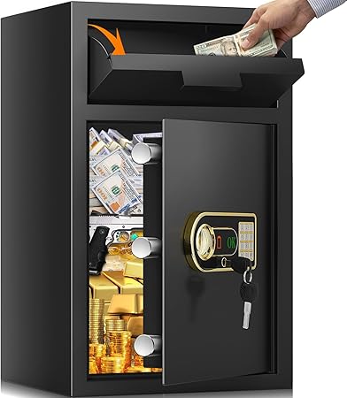 3.6 Cubic Fireproof Drop Safe for Business, Anti-Theft Cash Drop Safe ...