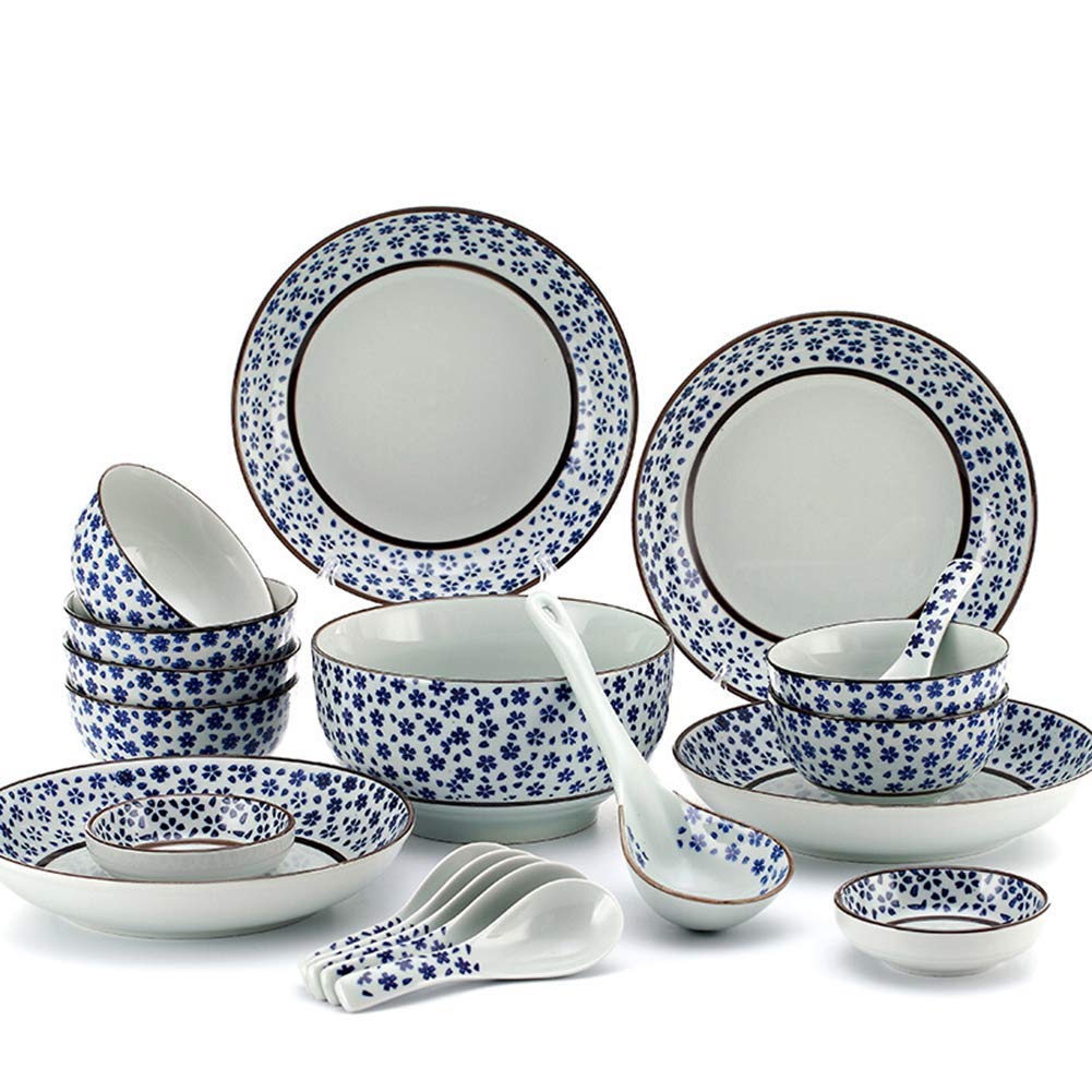 Buy Dishes/Plate/ Set,20 Piece Dinnerware Set, Service for 6, Blue and ...