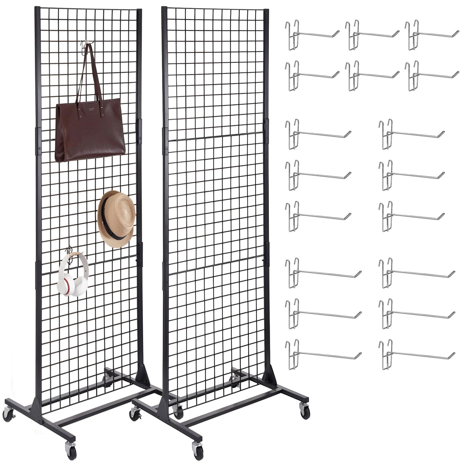 Amazon.com: 2 PCS Portable Gridwall Panel Display Stand 2' x 5.5' Ft ...