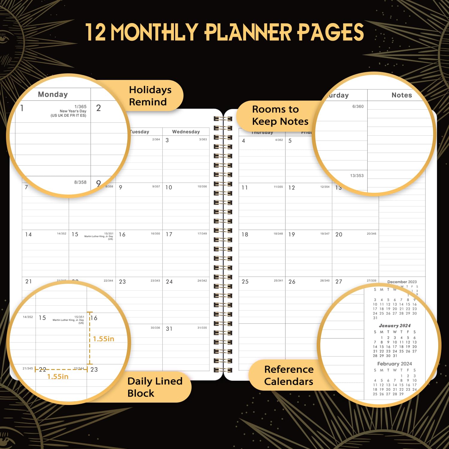 Snapklik.com : 2024 Planner - 2024 Planner Weekly And Monthly, January ...