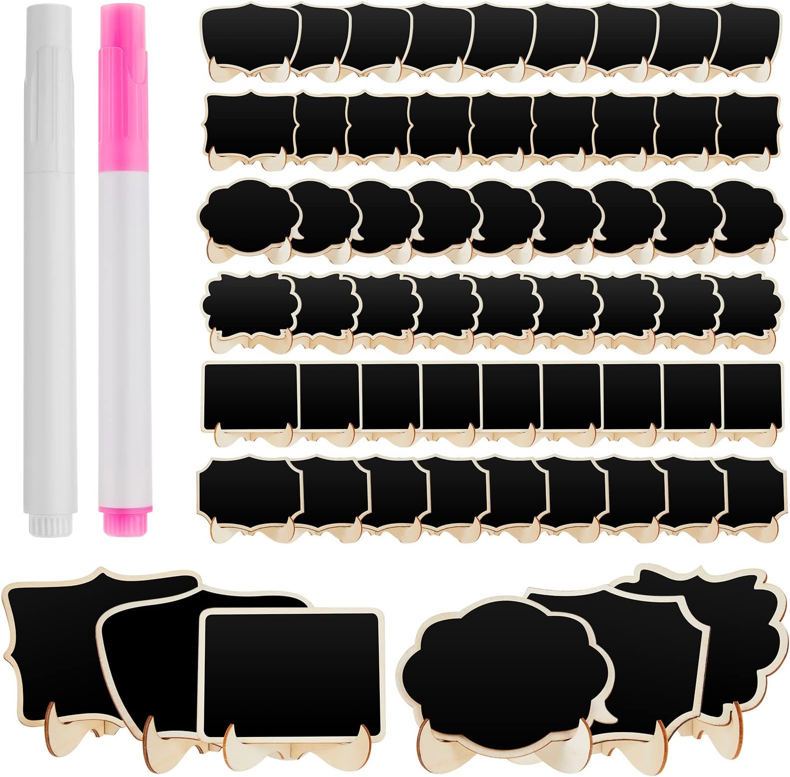 Amazon.com : 60 Pcs Reusable Mini Chalkboard Signs 6 Designs Small ...