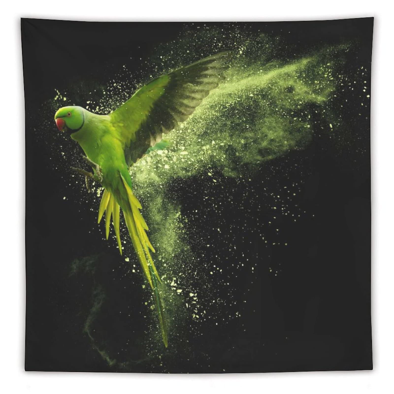 Flying Green Parrot
