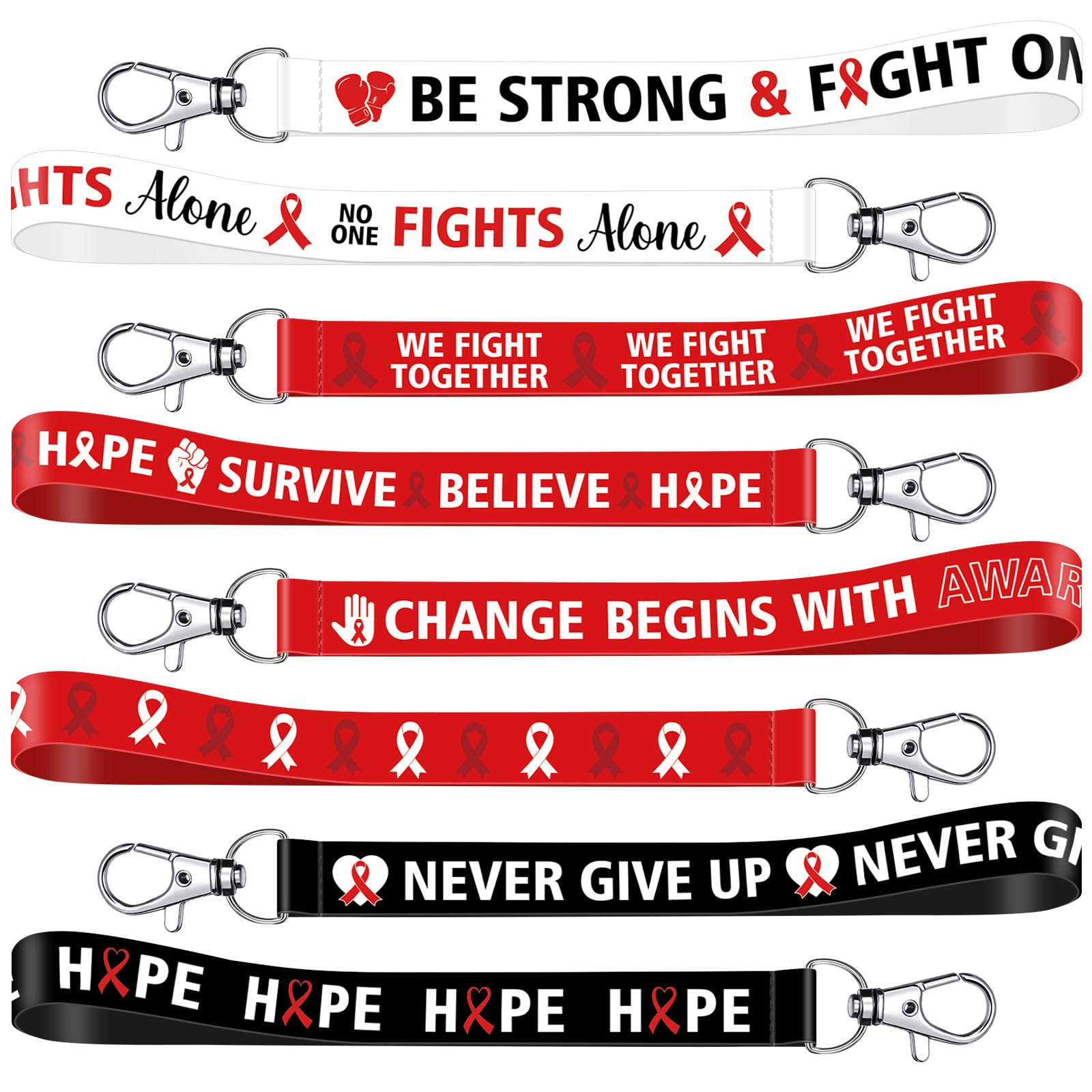 Amazon.com: Sureio 72 Pcs Heart Health Awareness Lanyard Keychain Red ...