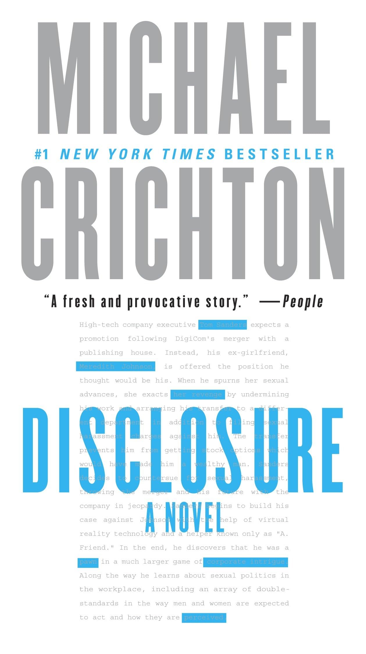Amazon.com: Disclosure: A Novel: 9780345539007: Crichton, Michael: Books