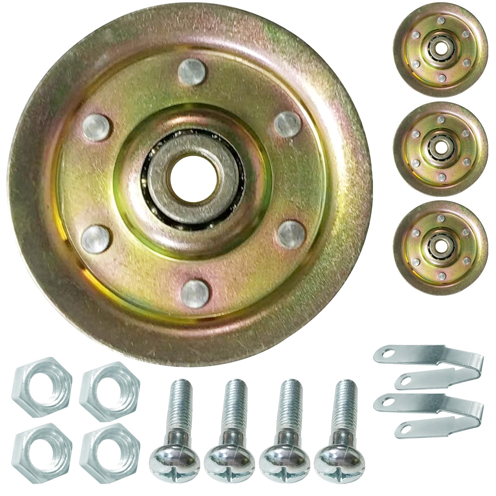 Miayaya 3 inch Heavy Duty Garage Door 3" Pulley Kit, 4 Golden Pulleys ...