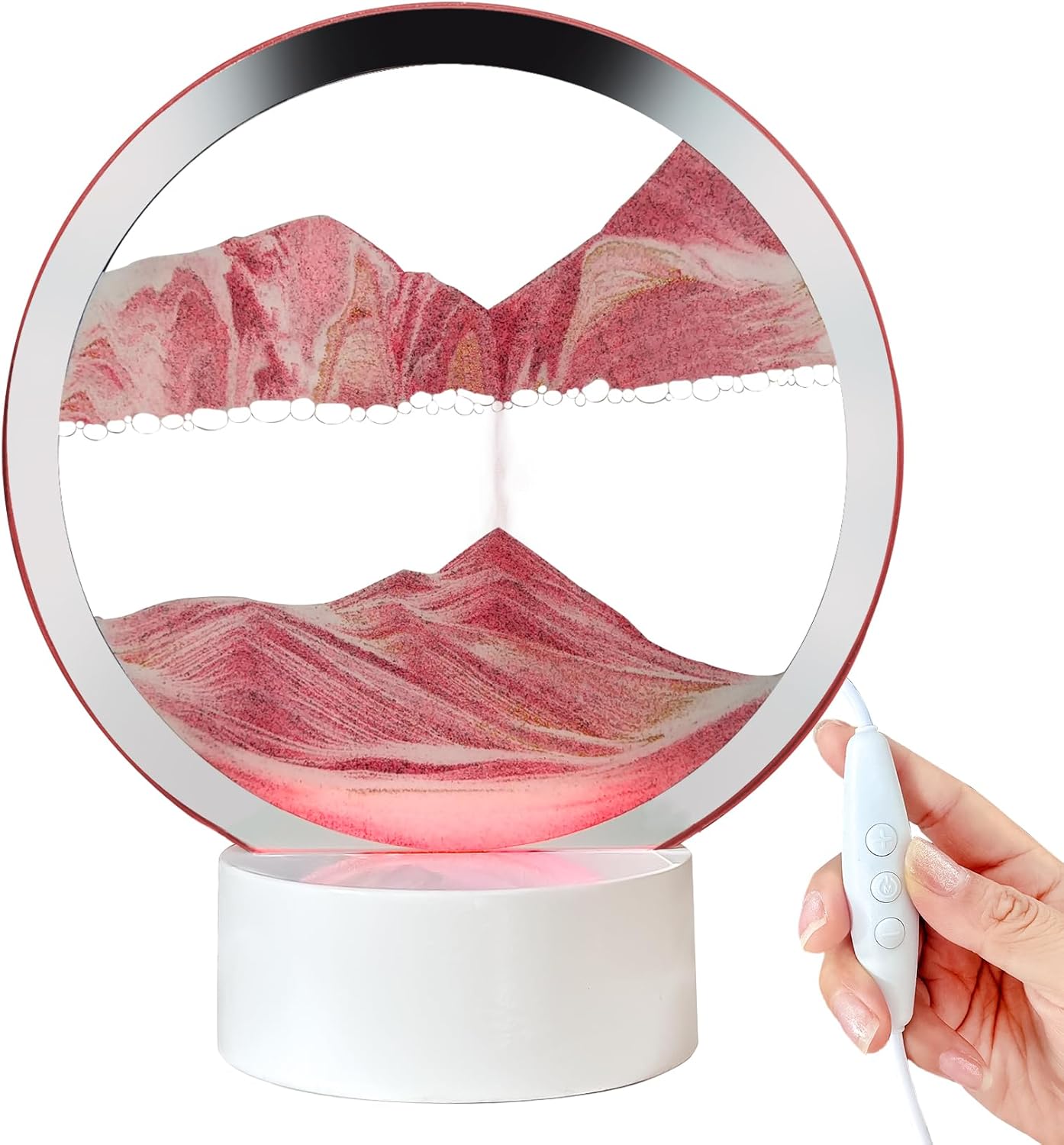 Amazon.com: Akaco Moving Sand Art Liquid Motion with Light White Wooden ...