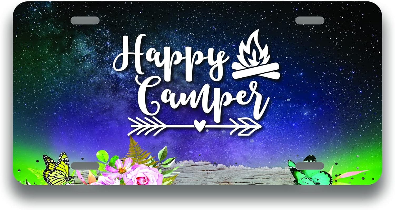 Amazon.com: Happy Campers - Camping License Plate - Gift for Campers ...