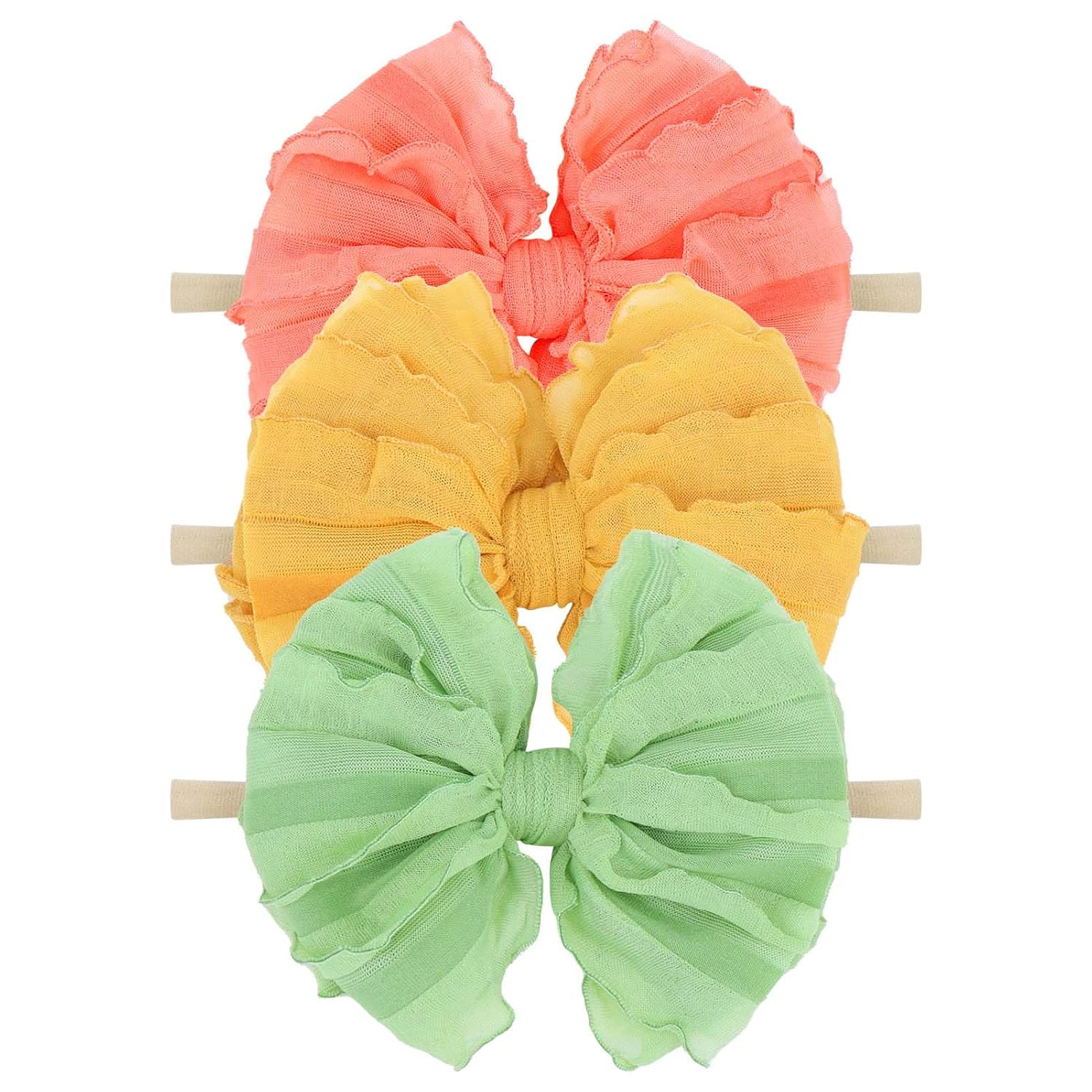 Amazon.com: Lanmerry Lace Big Bows Baby Headbands Elastic Hairbands ...