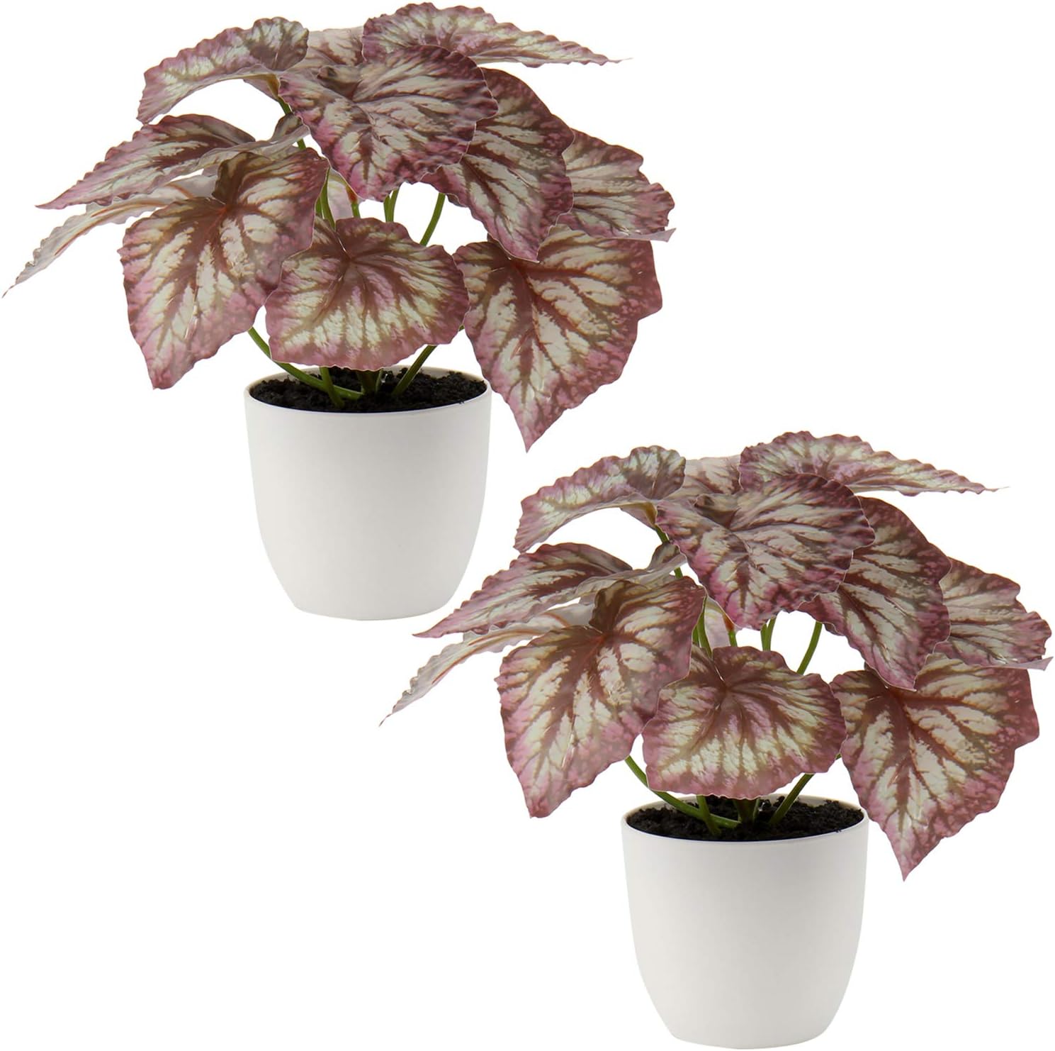 Amazon.com: Aphighjoy Fake Potted Pink Caladium Plants - Artificial ...