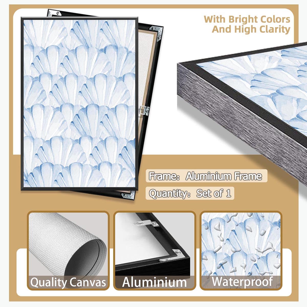 Snapklik.com : Trendy Light Blue Seashells Posters Abstract Sea Life ...