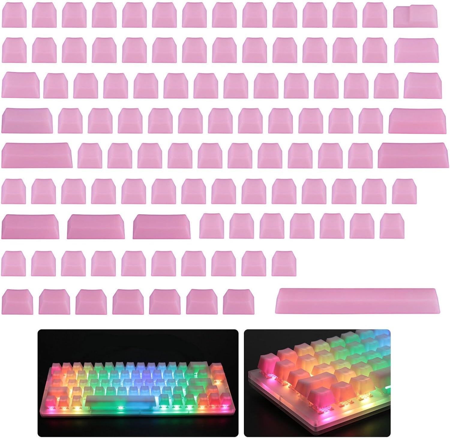 HERR POM Jelly Keycaps Doubleshot Translucent OEM Profile Keycaps for ...