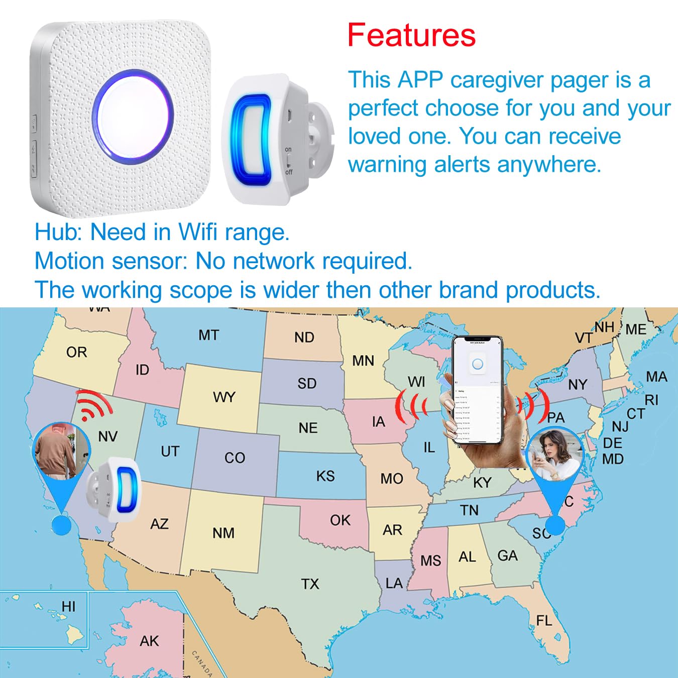 Snapklik.com : WiFi Smart Bed Sensor Alarm And Fall Prevention For ...