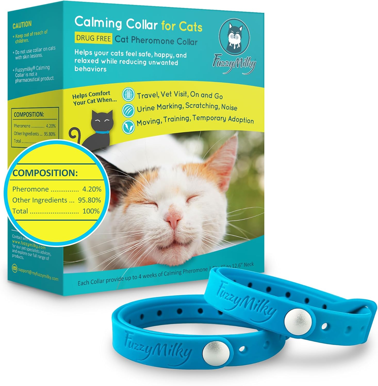 Amazon.com : Cat Calming Collars 2025 - Cat Collar Infused with ...