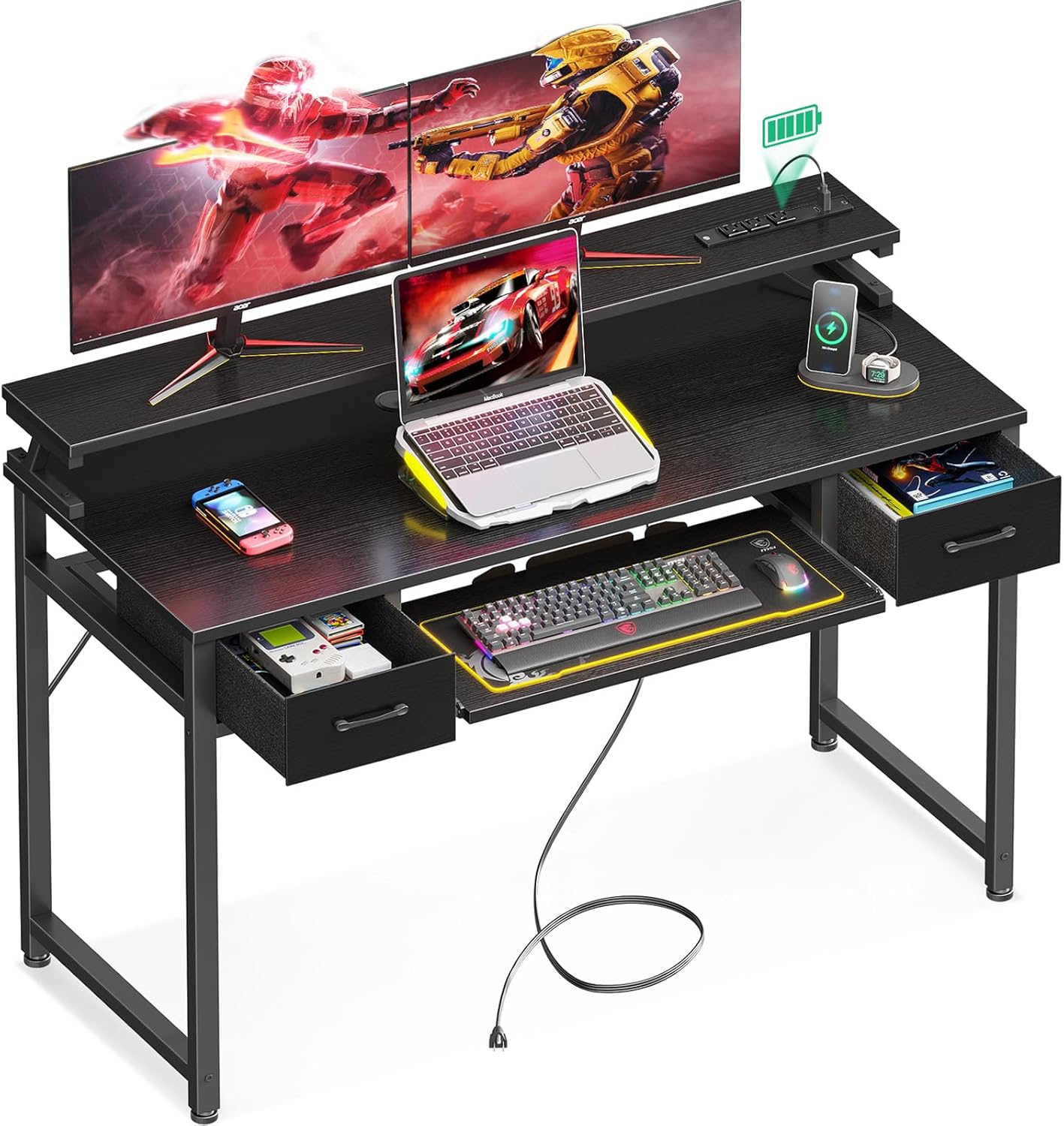 ODK Computer Desk with Drawers, 48 Inch Gaming Desk Philippines | Ubuy