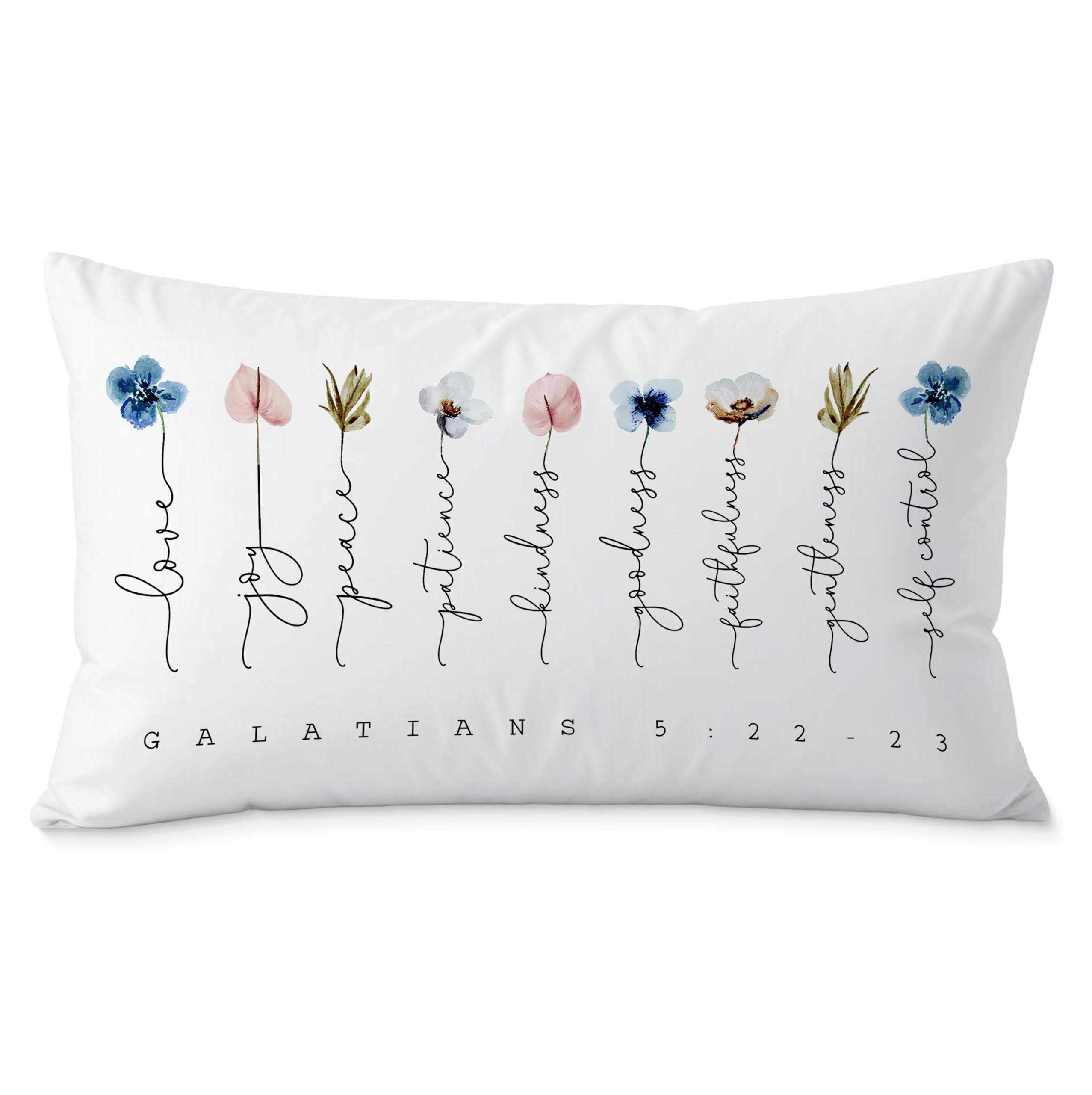 Amazon.com: Fuasei Floral Bible Verse Pillow Covers 12x20, Christian ...